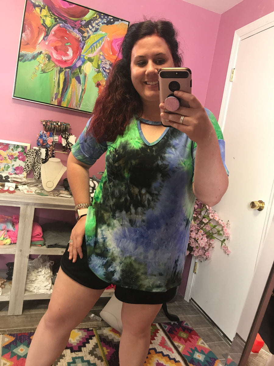 Lime lightning keyhole top
